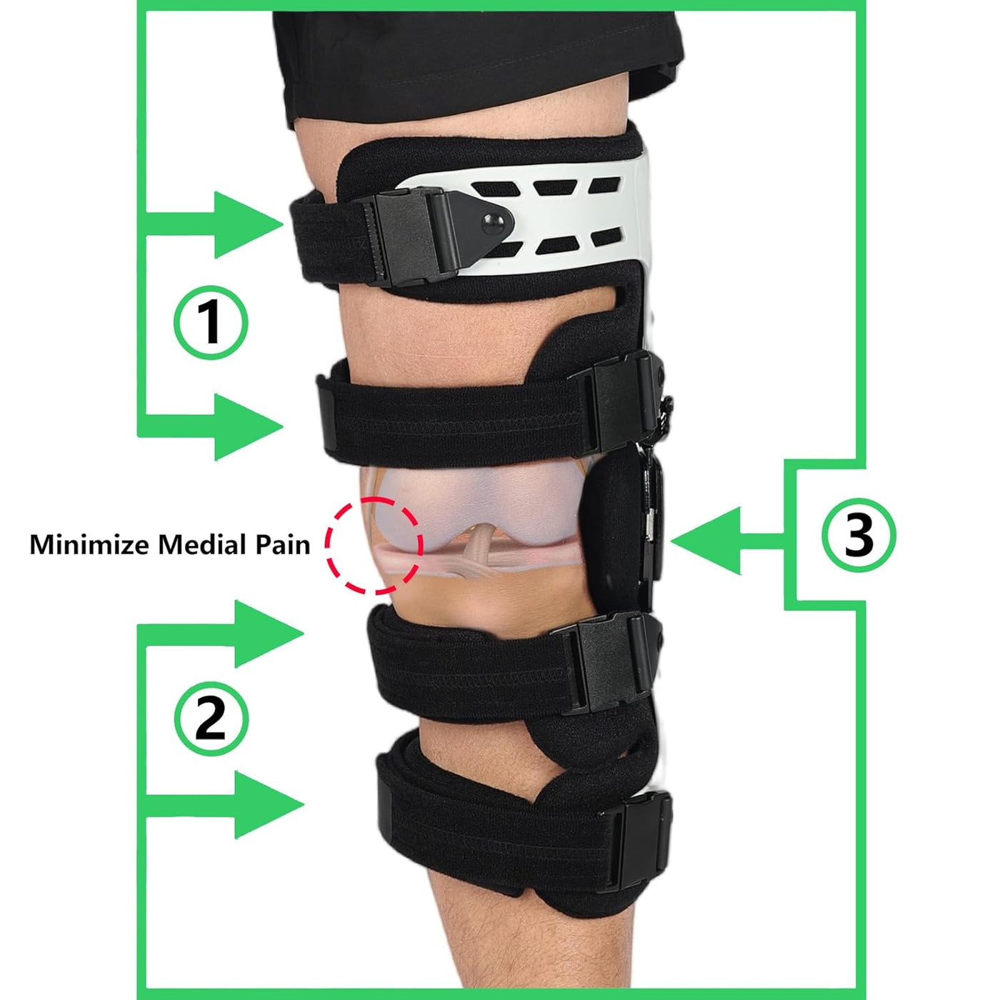 OA Unloader Knee Brace, Adjustable Metal Medial & Lateral Valgus Knee ...